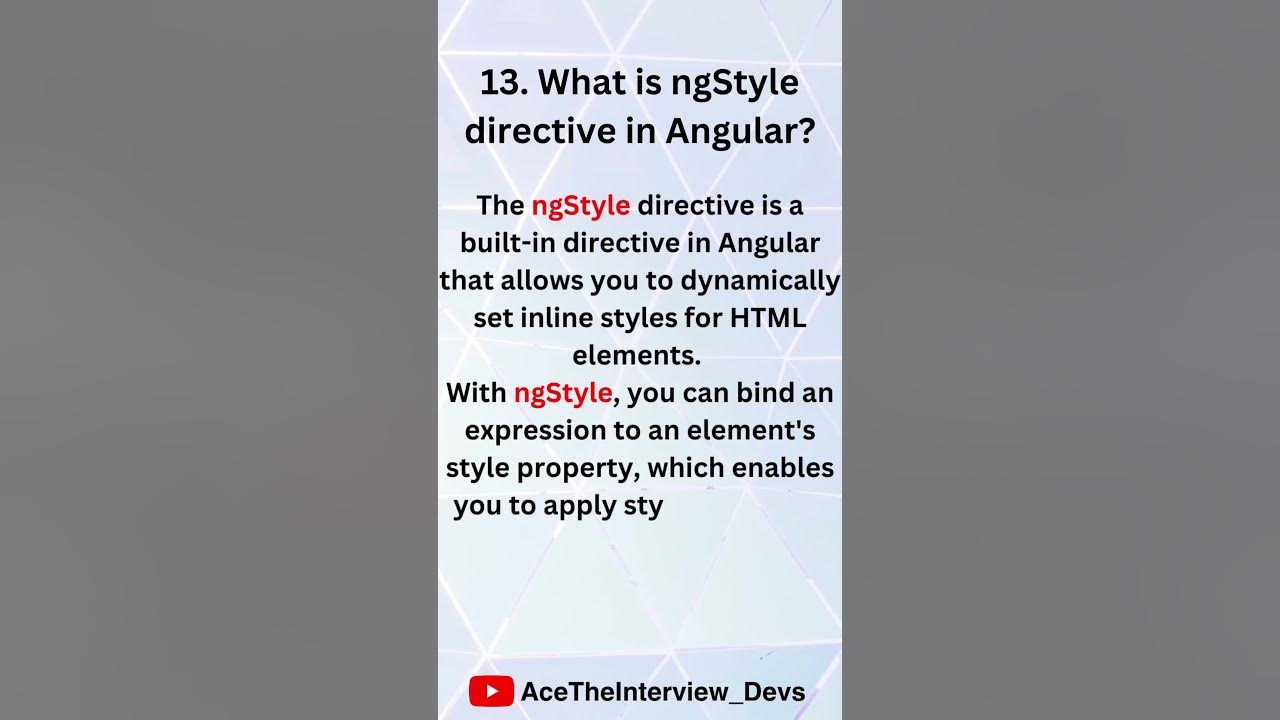 What Is Ngstyle Directive In Angular Angular Shorts Angulartraining Ngstyle Youtube