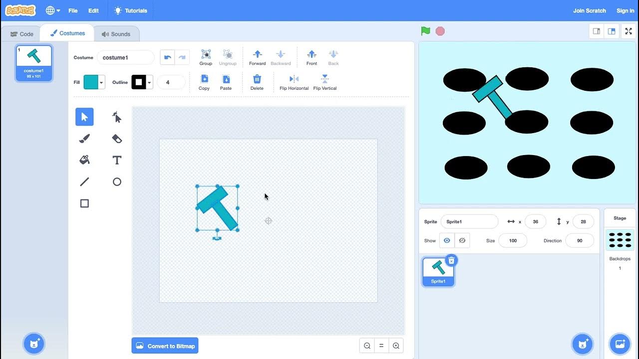 Drawing a sprite on Scratch - YouTube