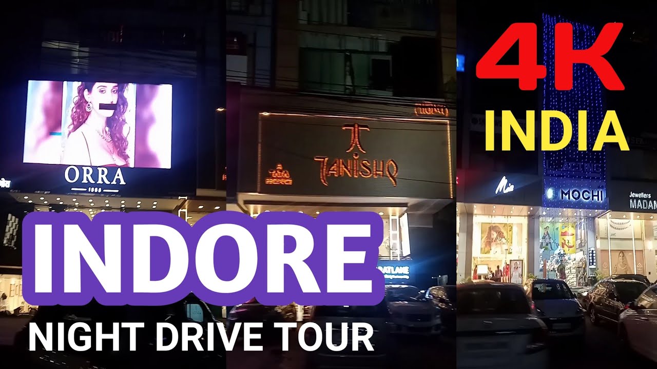 Indore Downtown Night Drive 4K : Regal Square | 56 Shops | Palasia ...