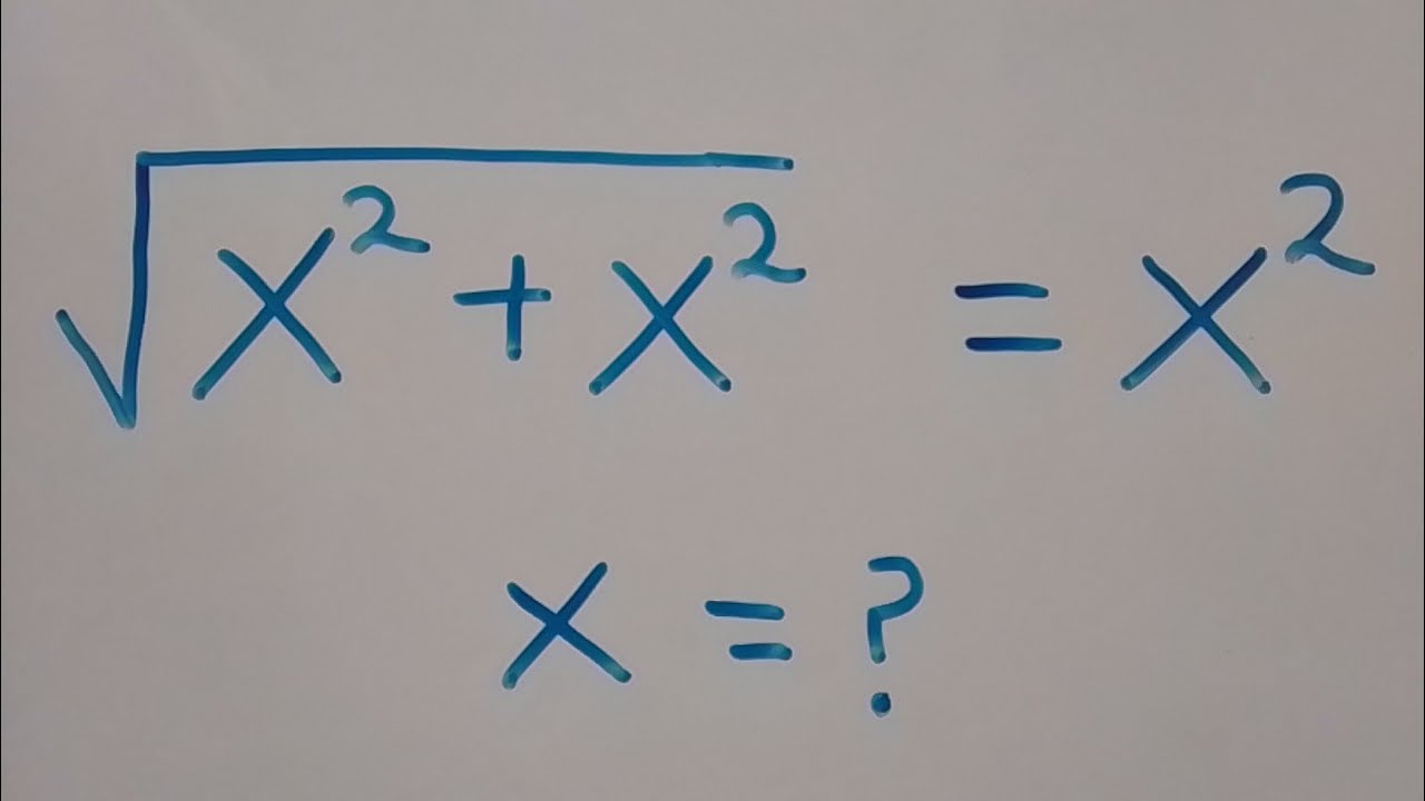 Nice Square Root Math Simplification | How to solve for X ? - YouTube