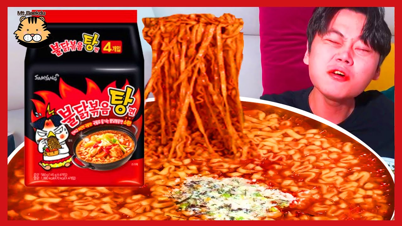 Nuclear spicy Buldak Stew FIRE NOODLES Eatingshow noodles mukbang ...