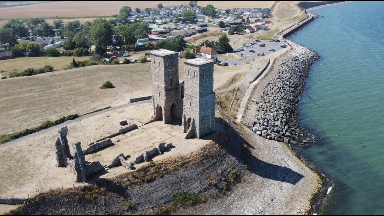 Reculver Tower and Roman Fort, Kent, UK by Drone 4K - YouTube