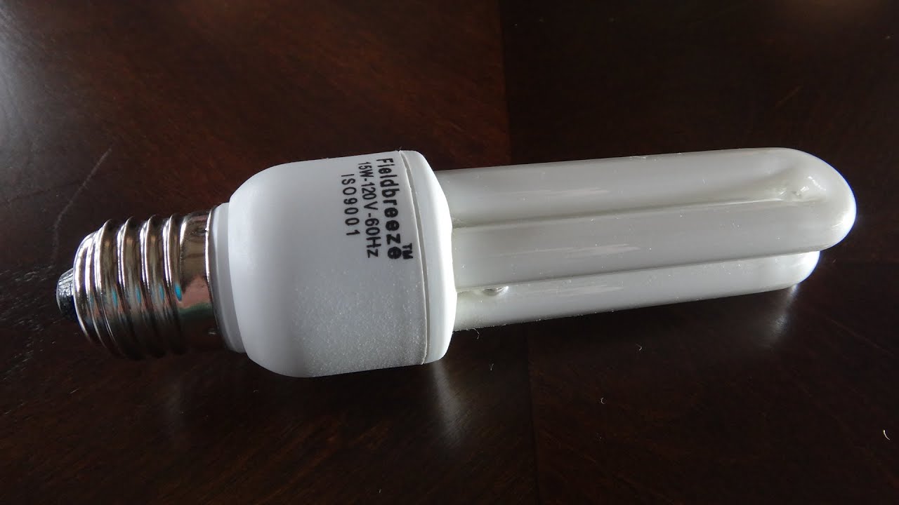 Fieldbreeze 15watt CFL light bulb - YouTube