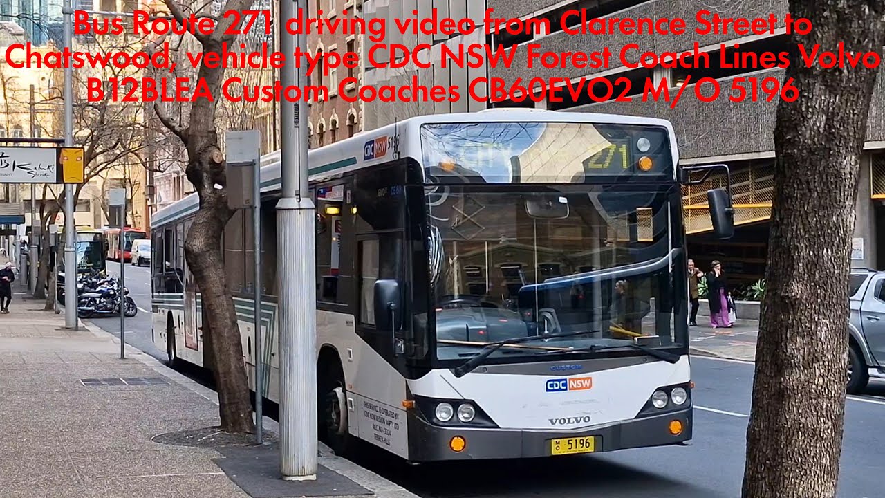 [4K] Volvo B12BLEA CB60EVO2 M/O 5196 driving video from Clarence Street ...