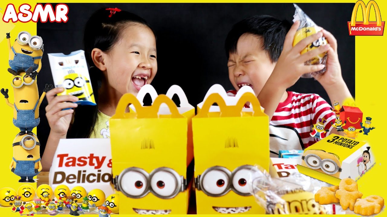 ASMR McDonald's Happy Meal Minions Fries Taste of Japan Burgers | Anak ...