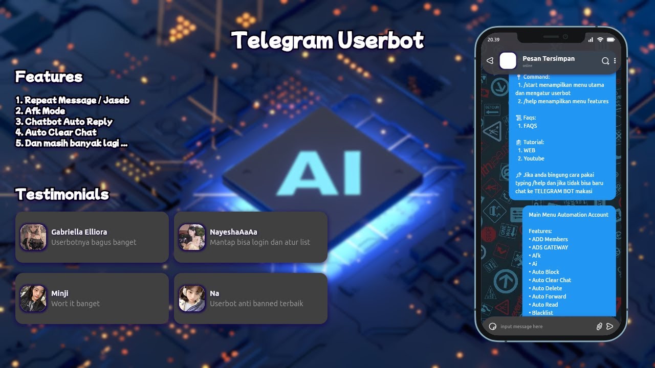 Baru Userbot Telegram LIFE TIME MULTI CLIENT ! BISA BUAT JASEB Automatis | AZKADEV BOT - YouTube