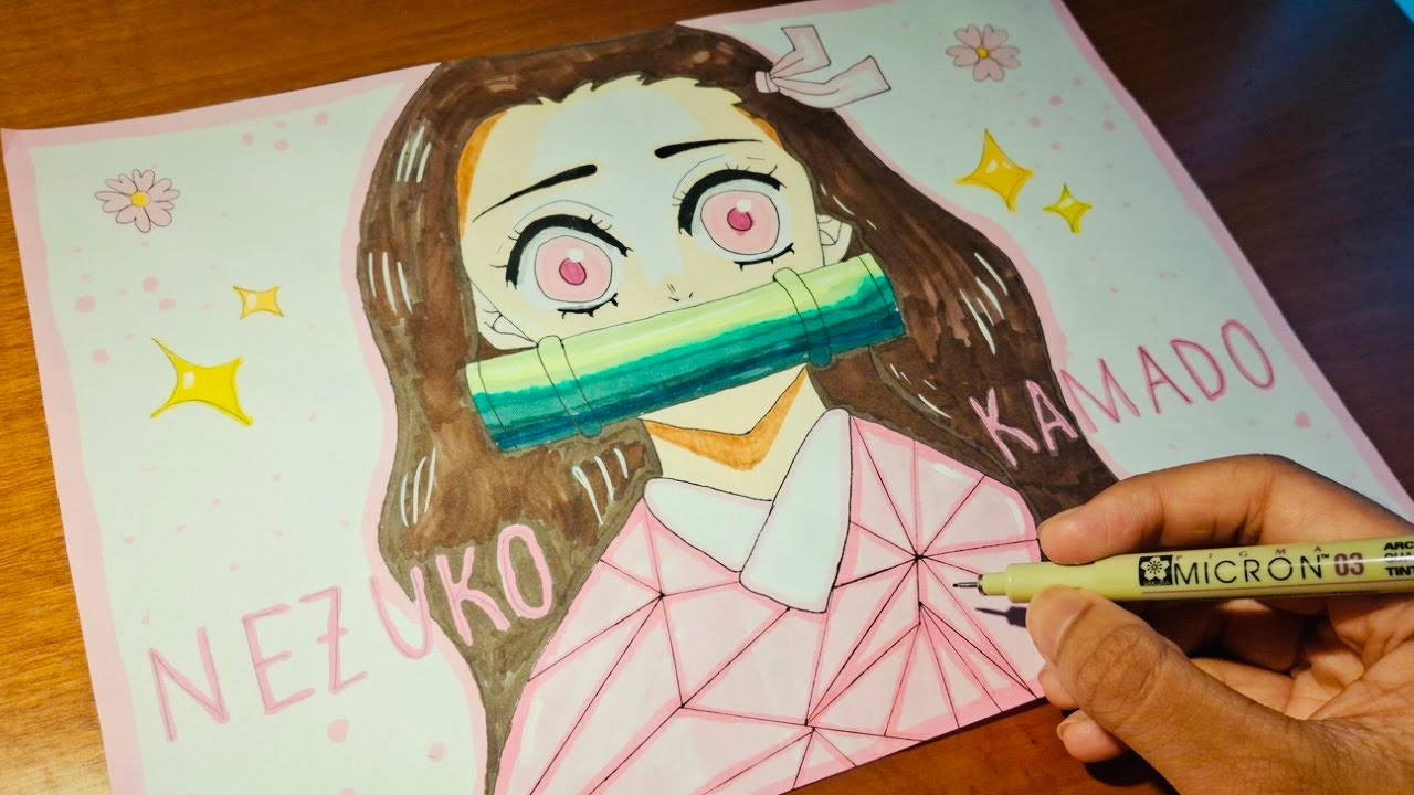 Drawing Nezuko Kamado (Tutorial) - YouTube