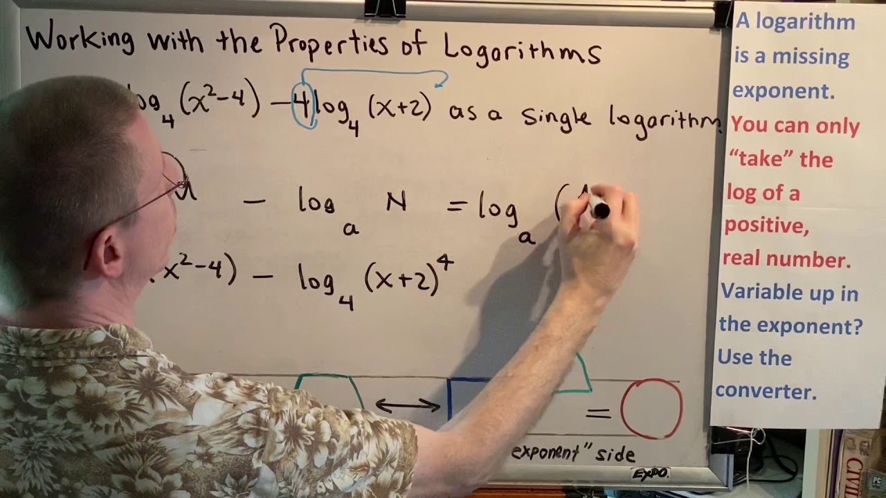 Working with the Properties of Logarithms (Part 4) - YouTube