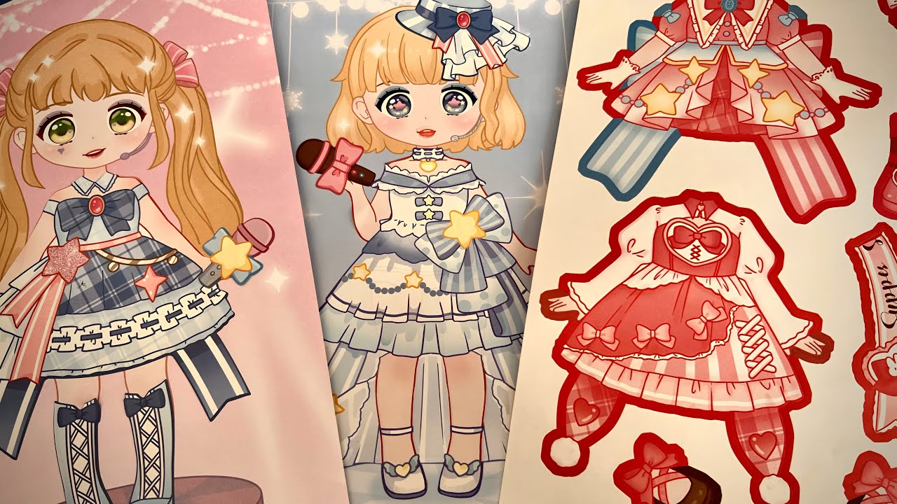 Kawaii STICKERS Girls 👧 Dress up Cute Doll #kawaii #stickers - YouTube