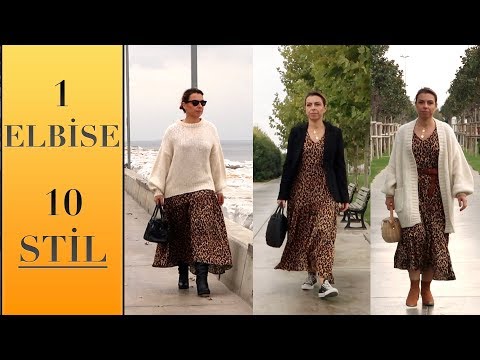LEOPAR ELBİSE KOMBİNLERİ | 1 Elbise 10 Stil 🐯👗