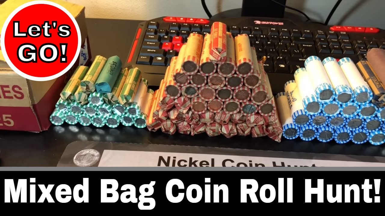 Mixed Bag Coin Roll Hunting - Nickels Dimes and Pennies! - YouTube