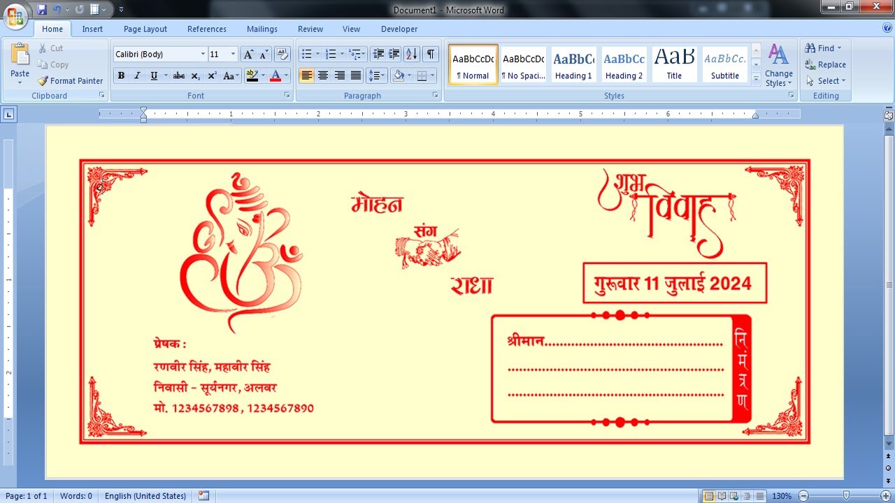 Wedding Envelope Templates For Word