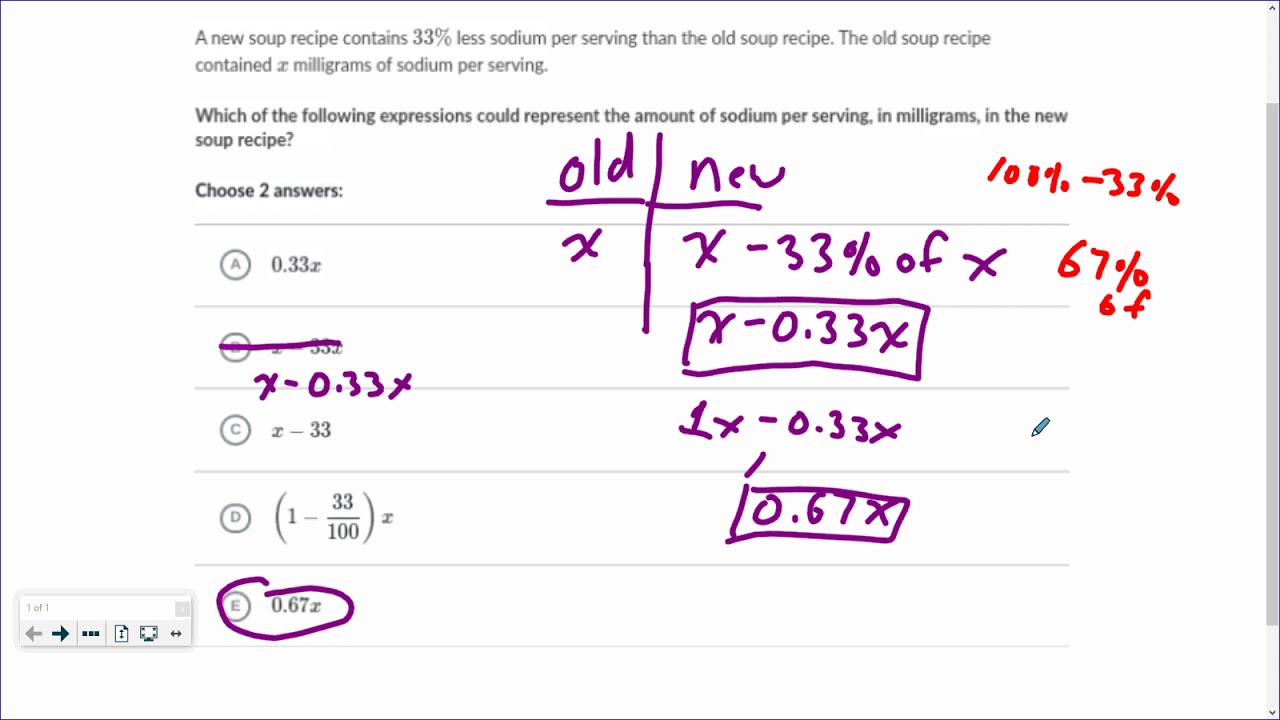 Equivalent Expressions with Percent II - YouTube