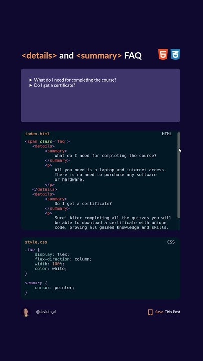 Details And Summary Html Tags 👨💻🚀 Webdev Developer Coding Htmlcss Youtube