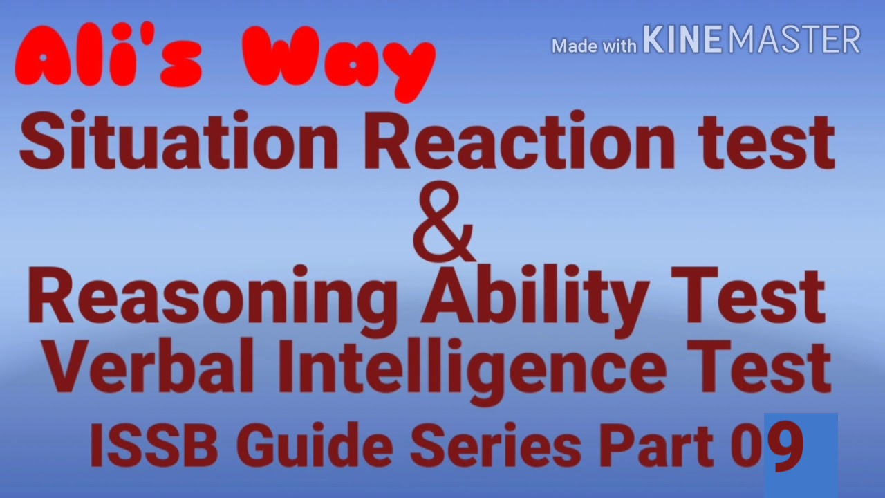 Situation Reaction Test|Reasoning Ability Test|Verbal intelligence test ...