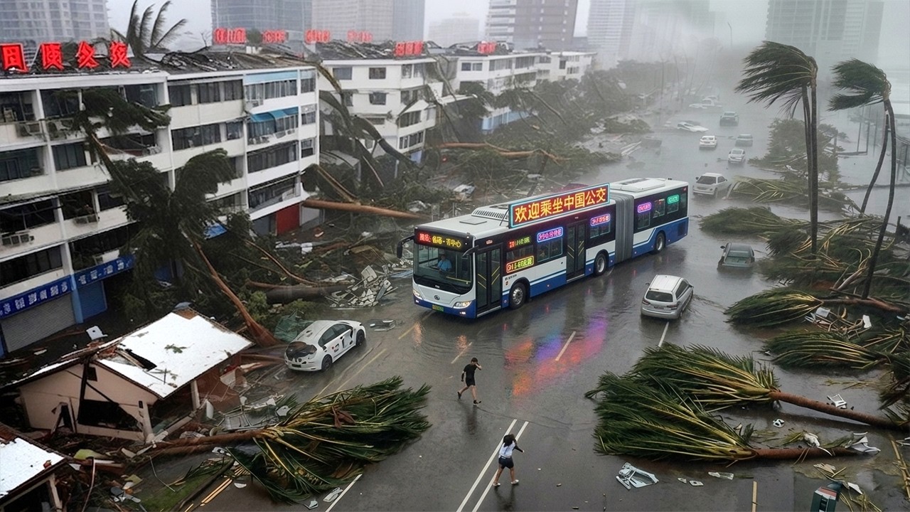 Tragedy in China! Monster storm in Nanchang, houses and cars destroyed ...