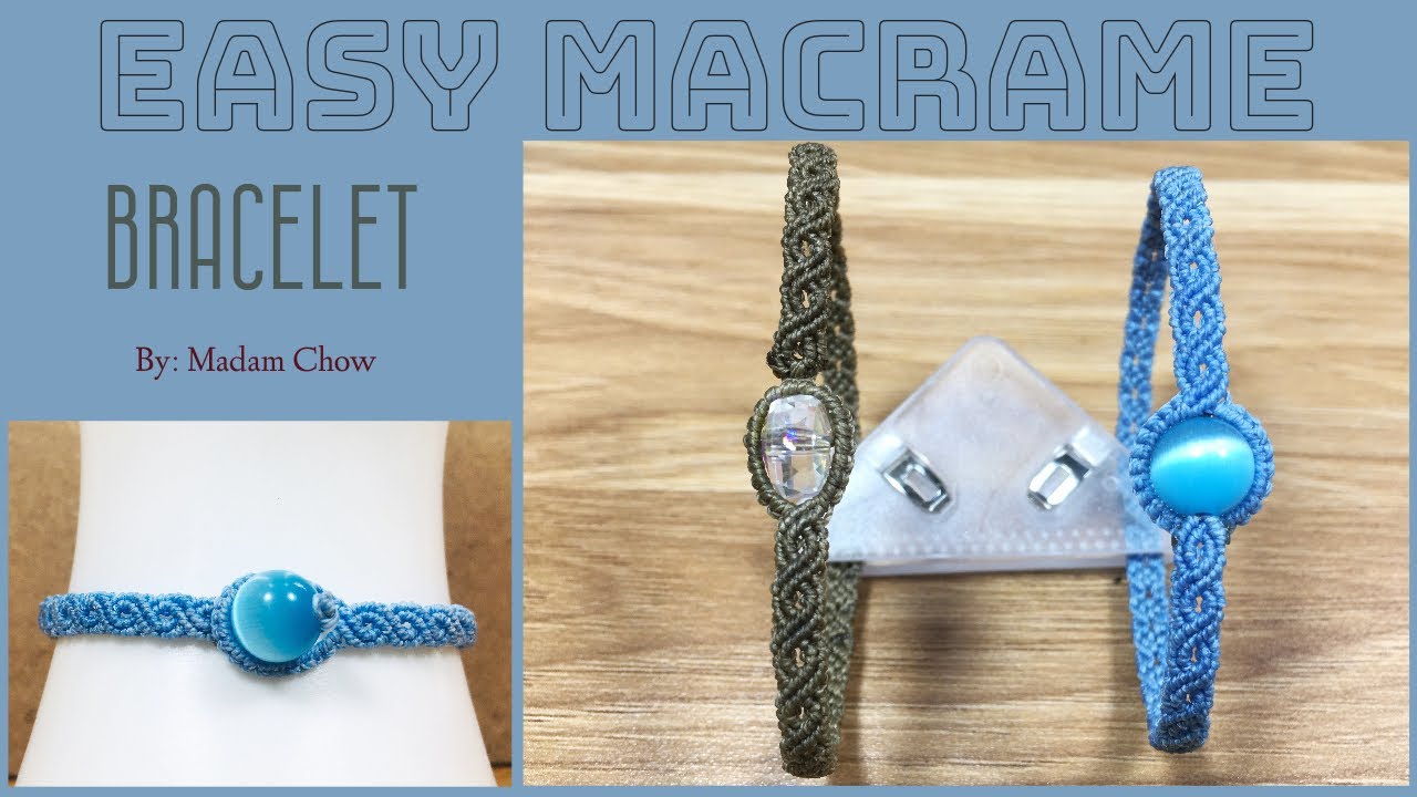 Macrame Tutorial / How To Make: Simple Beaded Wave Bracelet - YouTube