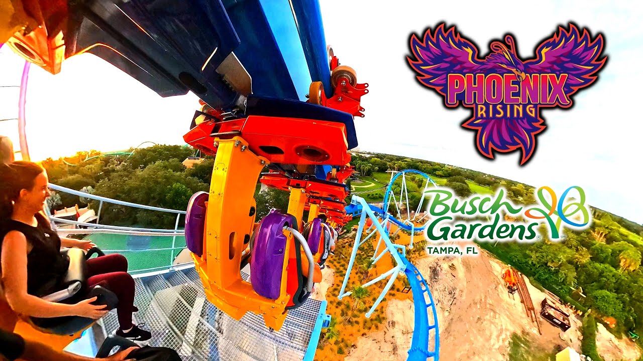 [4K] Phoenix Rising - Family Inverted Coaster | Back Seat POV | Busch ...