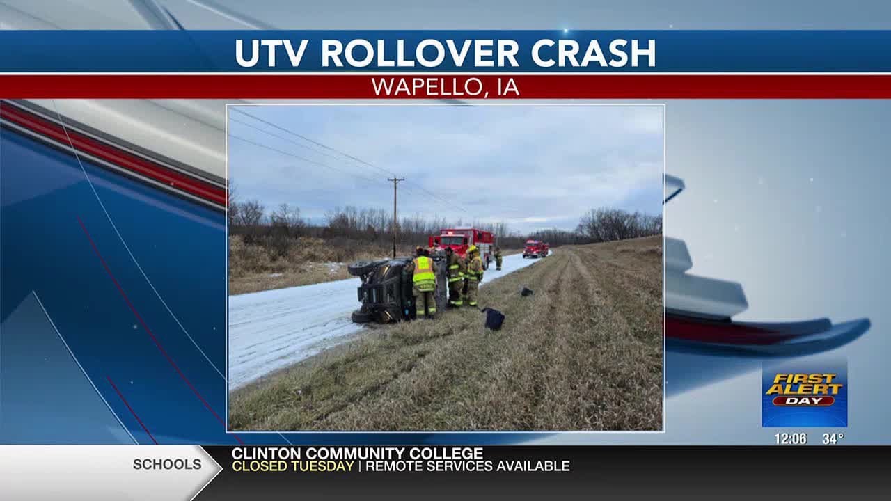 UTV rollover crash in Wapello - YouTube