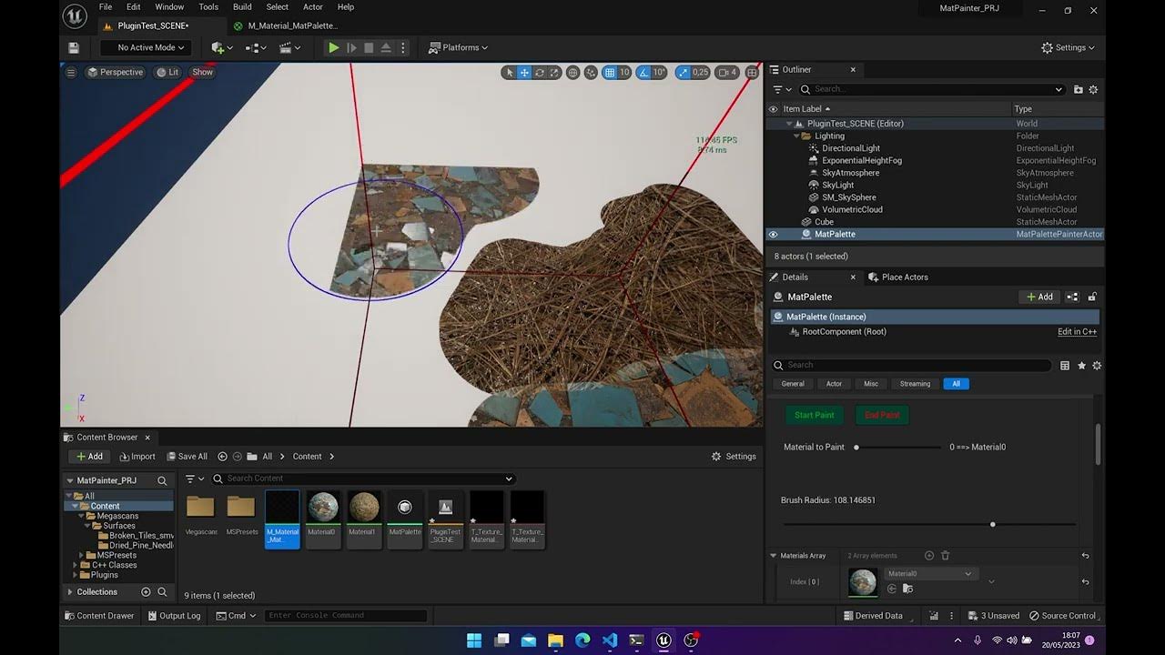 Unreal Engine 5.1 - Materials Palette Painter tool plugin - WIP - YouTube