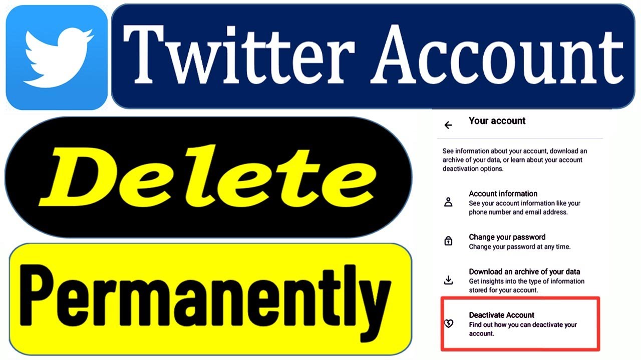 Twitter Account Permanently Delete । How to Delete Twitter Account ...