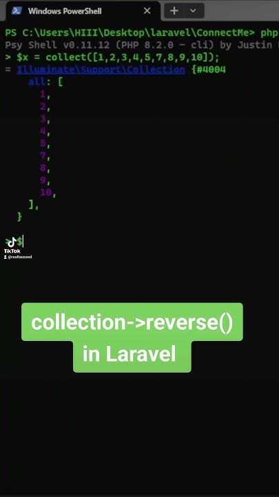 collection reverse() in Laravel Collection #laravel #webdevelopment #development #tricks #tips ...