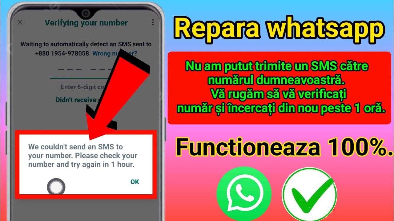 Nu am putut trimite un SMS la numărul dvs. Vă rugăm să vă verificați ...