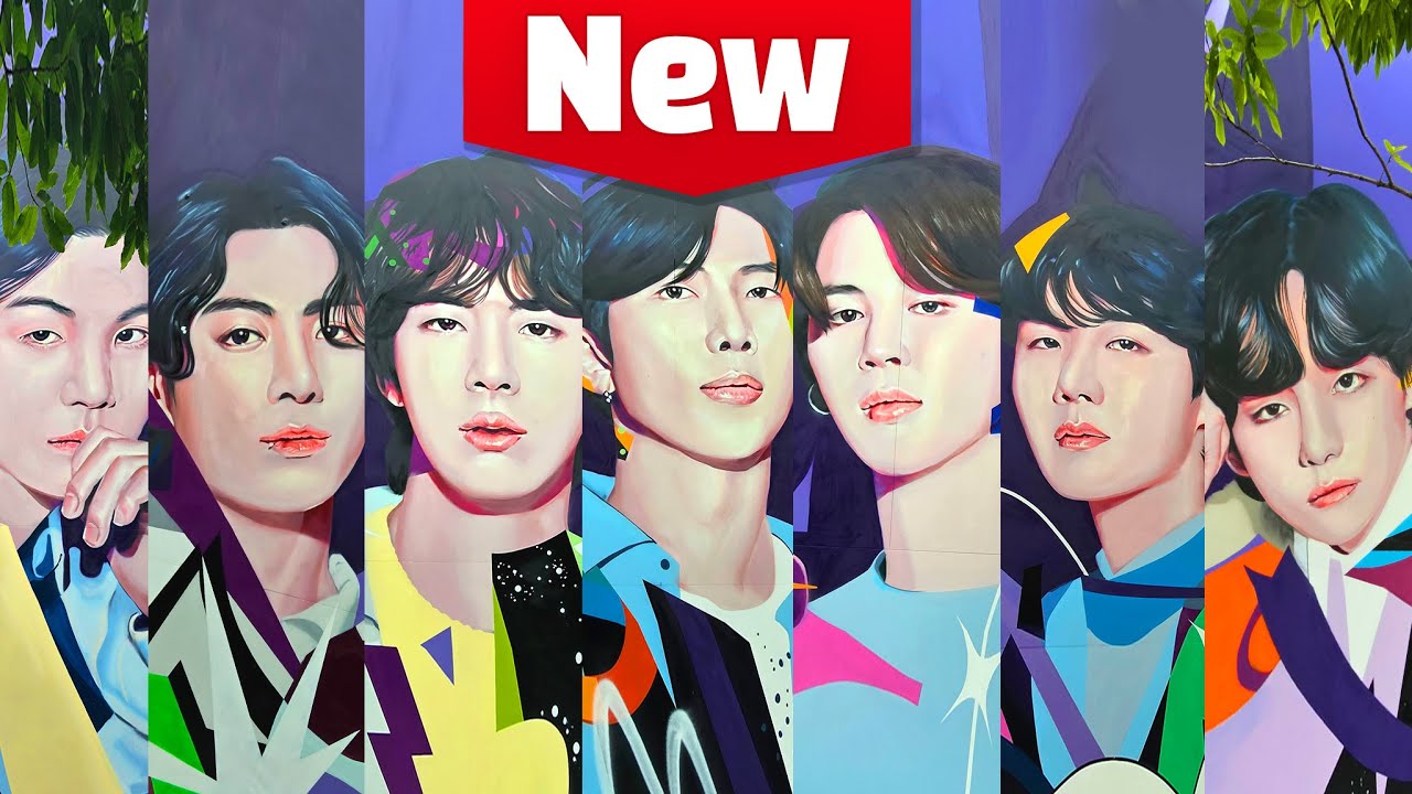 Finally, BTS mural is done! BTS 10th Anniversary Festa / BTS graffiti ...