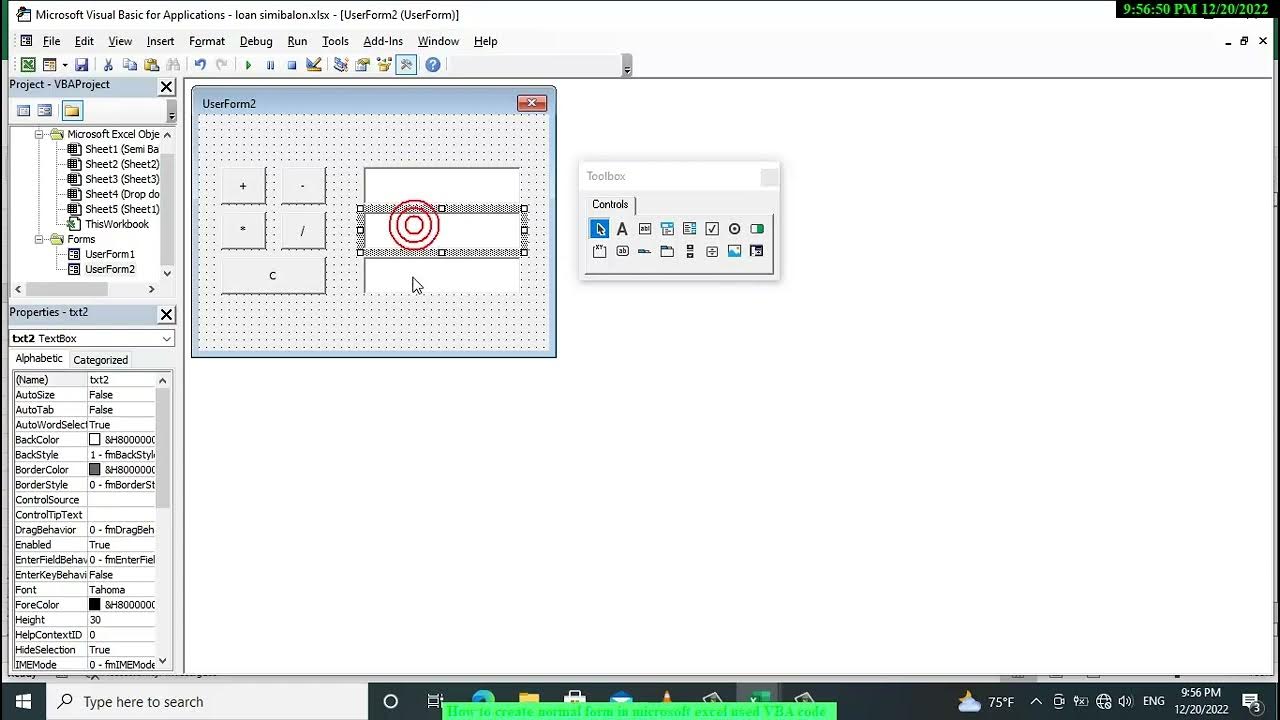 របៀបបង្កើត Form Calculate និង VBA Code/How to create form and write VBA ...