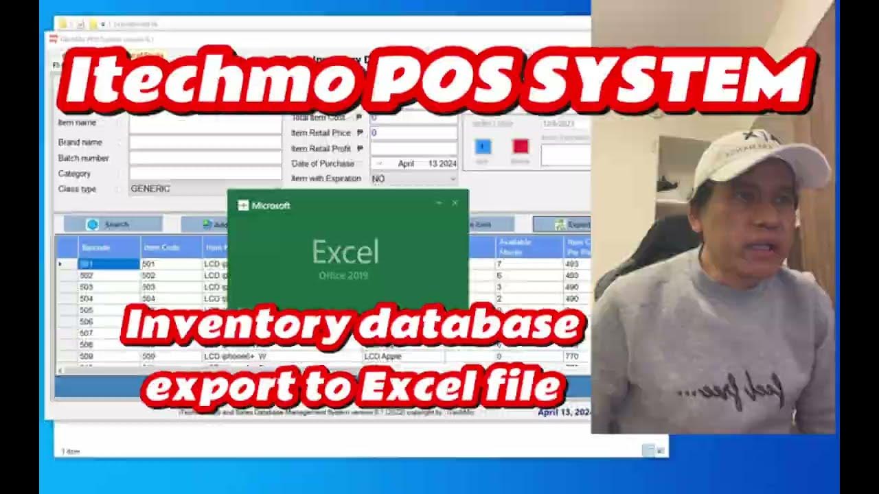 Itechmo pos system export database to excel file - YouTube