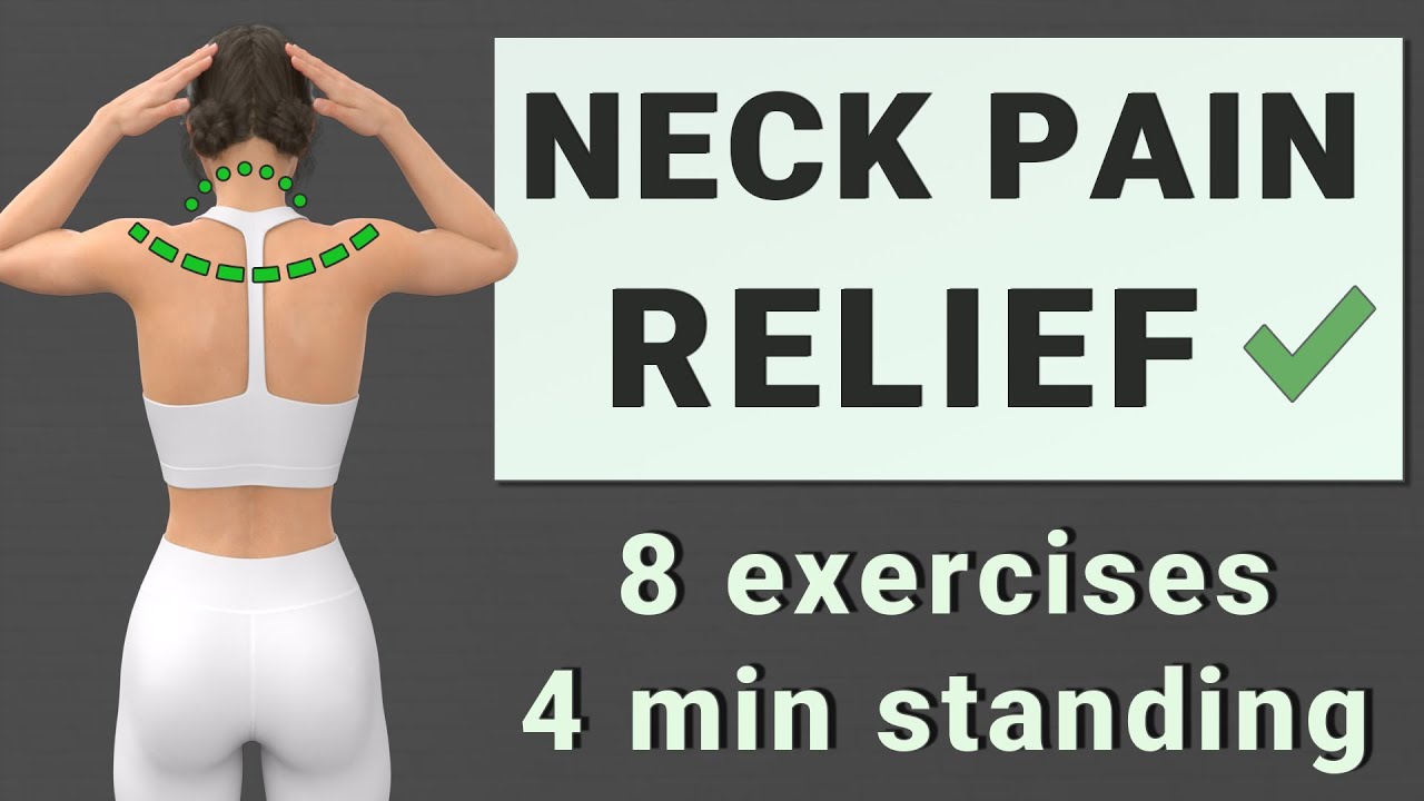 4 min for Instant NECK PAIN RELIEF ️ Do it every day - 8 Easy Standing ...