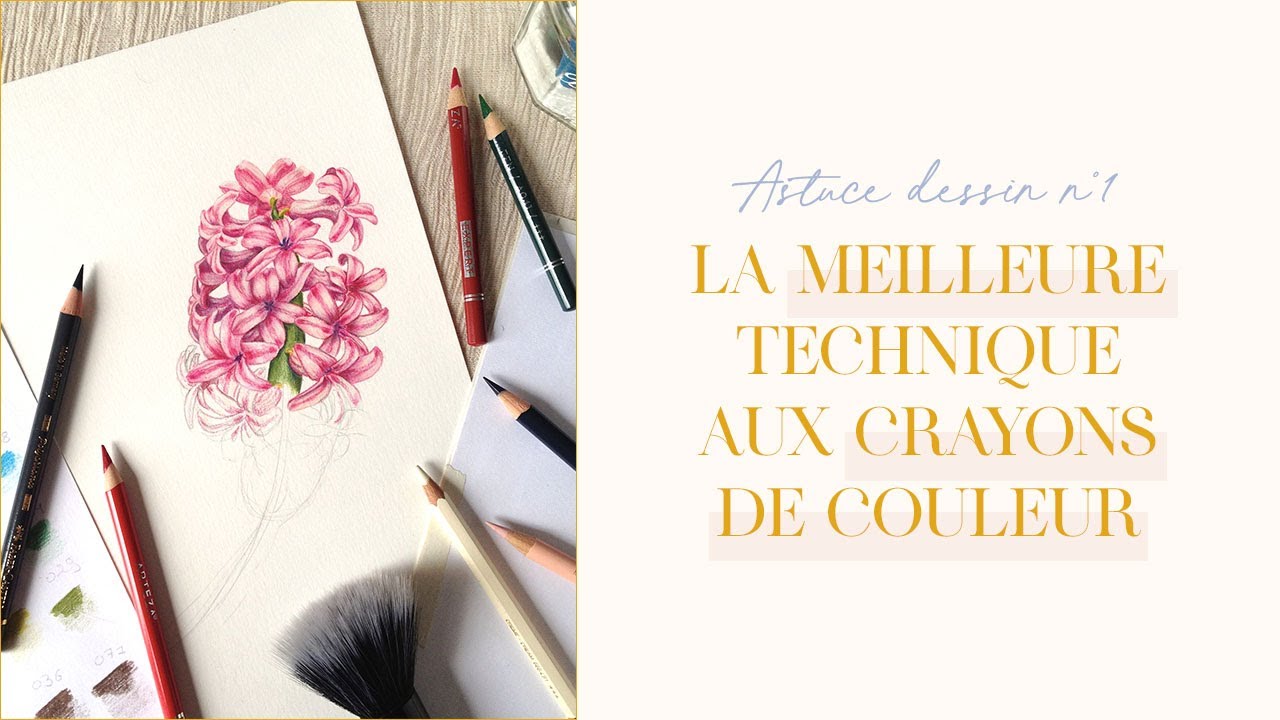 LA technique pour dessiner aux crayons de couleur - YouTube