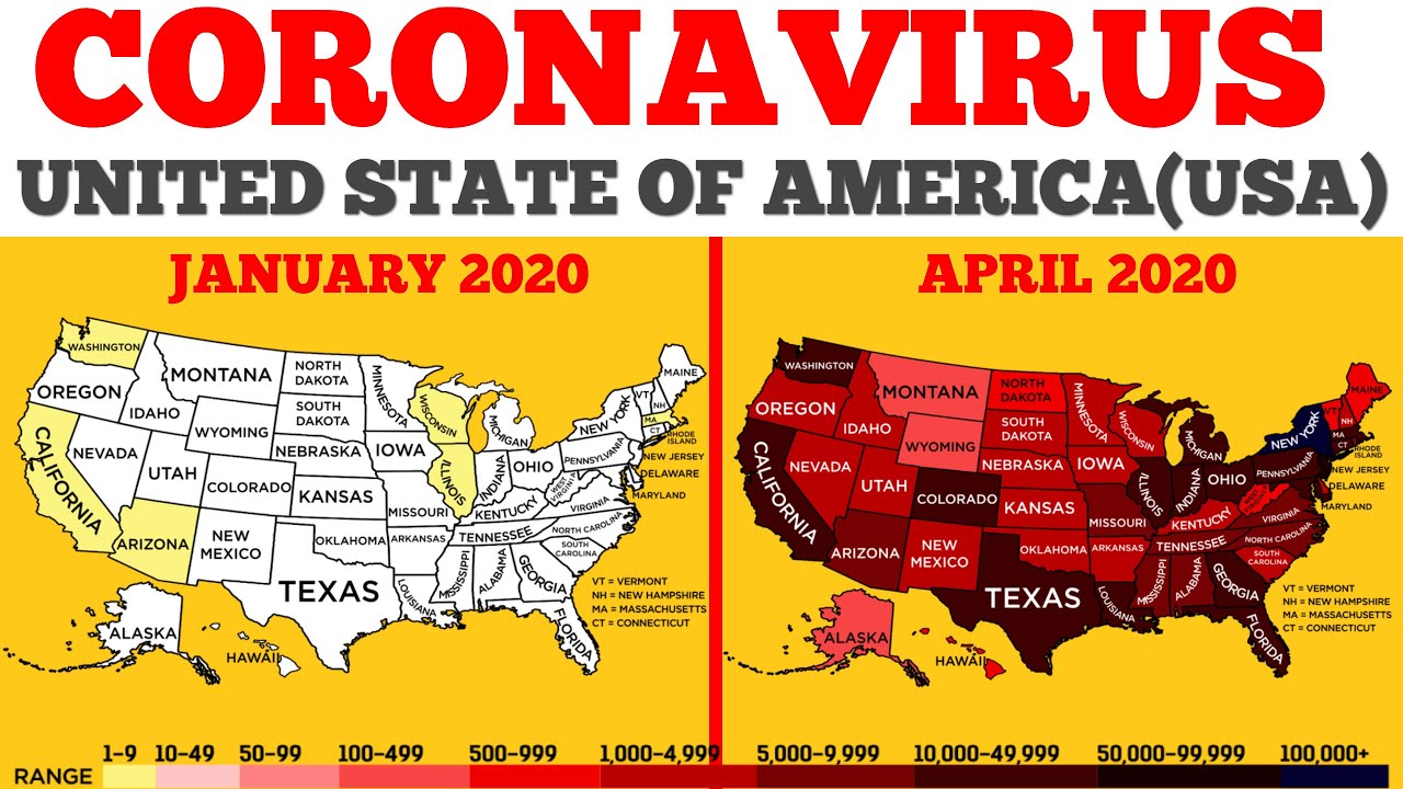 The Spread of Coronavirus in America by Map Time Lapse (January to ...