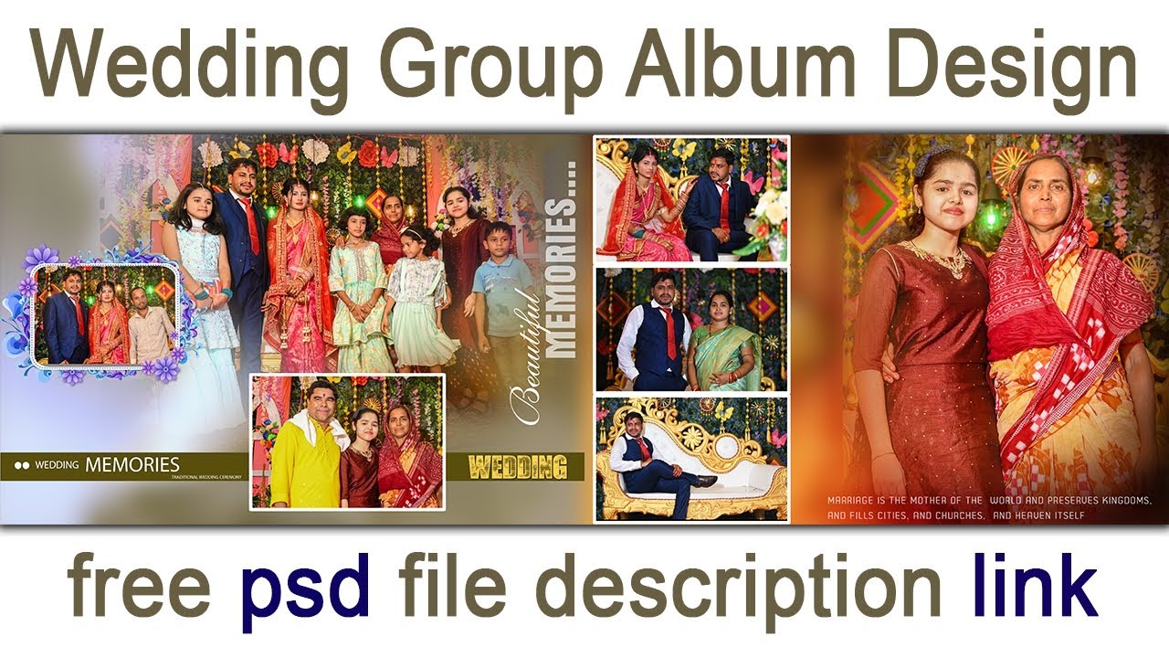Wedding Group Album Design Tutorial Step By Step In Photoshop. free psd ...
