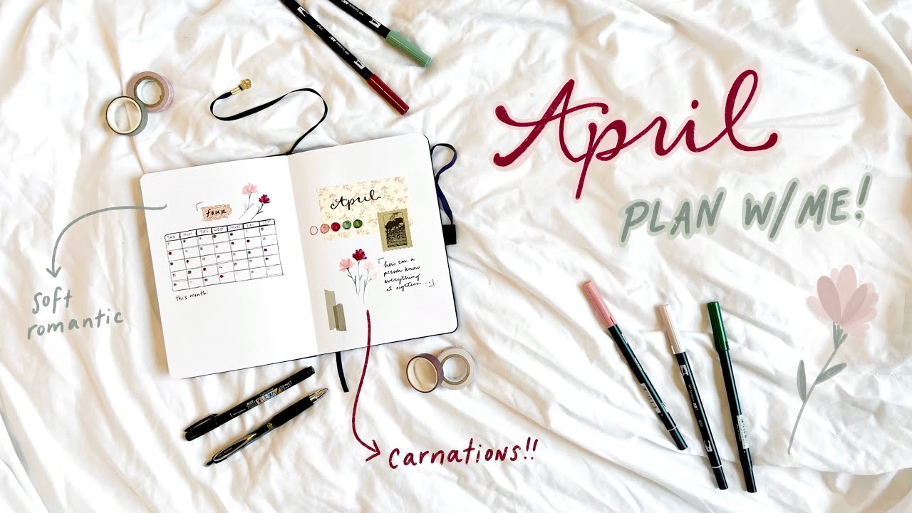plan with me! april 2023 bullet journal setup - YouTube