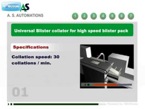 Universal blister collator for high speed blister pack machine - YouTube
