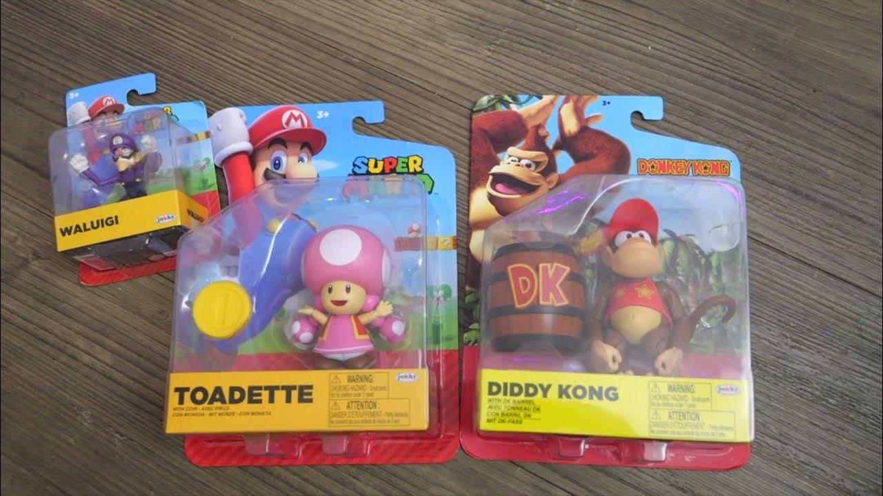 6 NEW Super Mario figures! by Jakks Pacific (Toadette, Donkey Kong, Diddy Kong, Waluigi, Cat ...