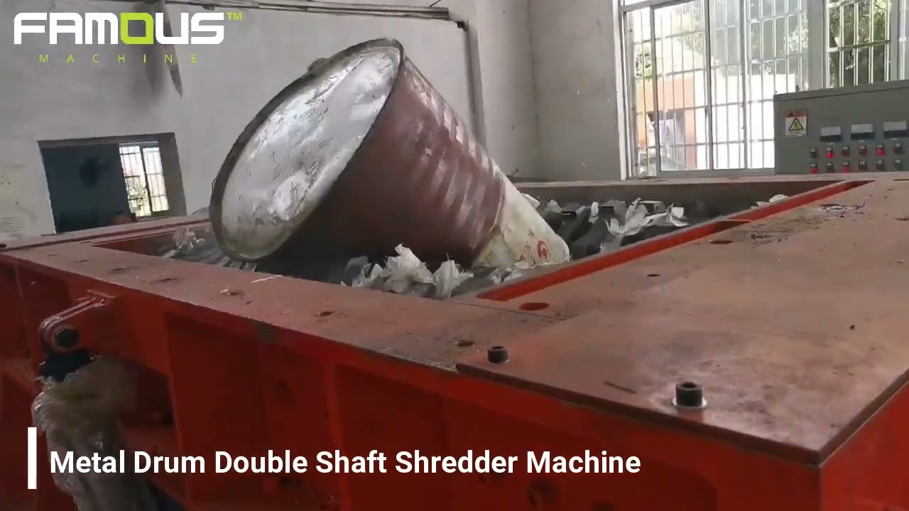 Waste Metal Drum Double Shaft Shredder/Metal Drum Twin Shaft Shredder ...