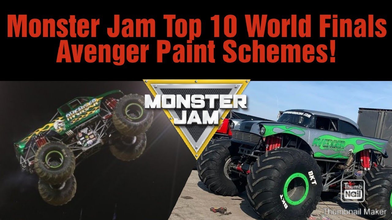 Monster Jam Top 10 World Finals Avenger Paint Schemes!! - YouTube
