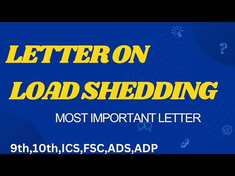 Write a Letter to the Editor on Load shedding in English__@Knowledge ...