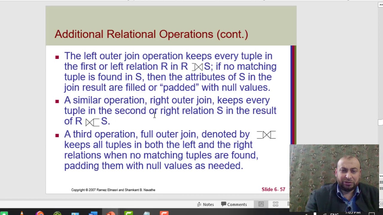 Binary Relational Operations The OUTER JOIN Operation - YouTube