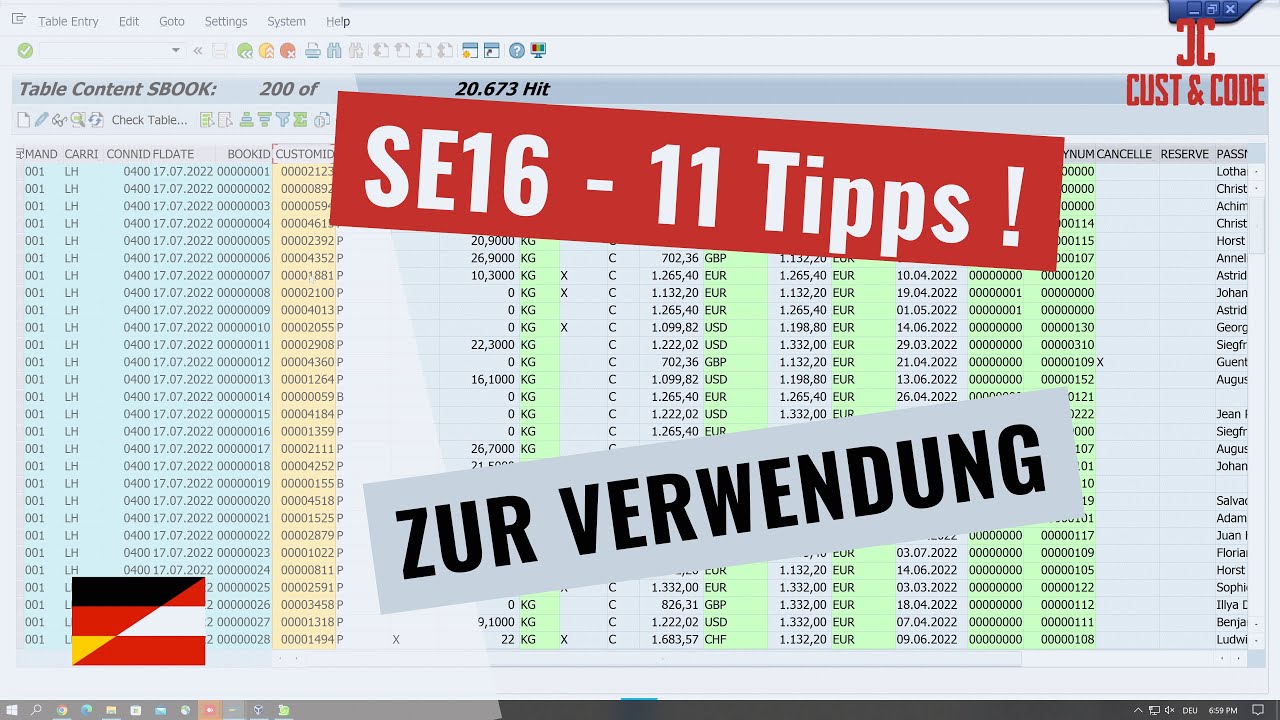 SE16 - 11 Hilfreiche Tipps und Tricks zur Verwendung [deutsch] - YouTube
