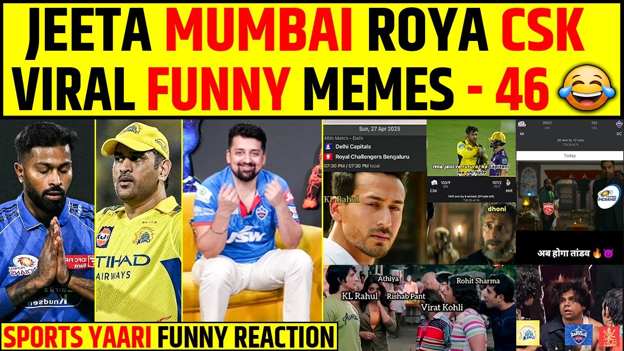 JEETA MUMBAI INDIANS ROYA CSK, VIRAL FUNNY MEMES EP - 46🤣 SPORTS YAARI ...