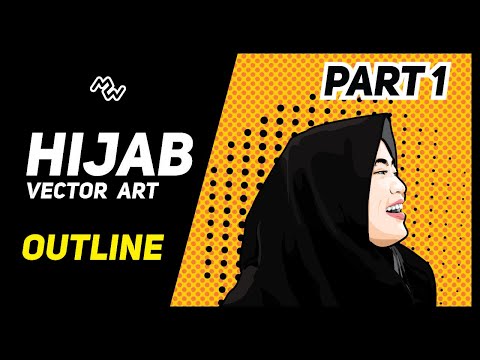 Hijab Vector Art (Part 1) Outline | CorelDraw