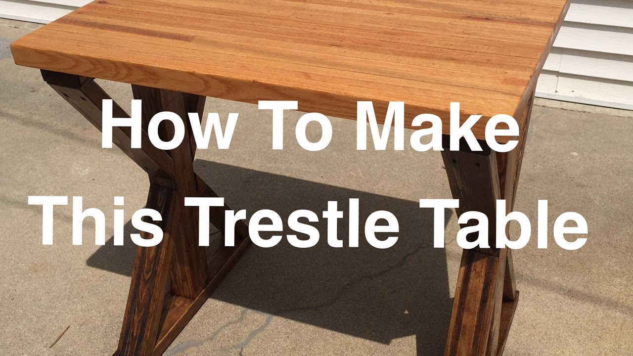 Build a butcher block trestle table - YouTube
