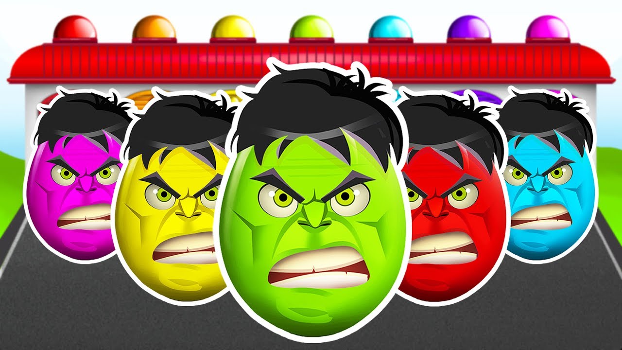 Hulk Eggs! Learn Colors with Surprise Eggs for kids and Toddlers! - YouTube
