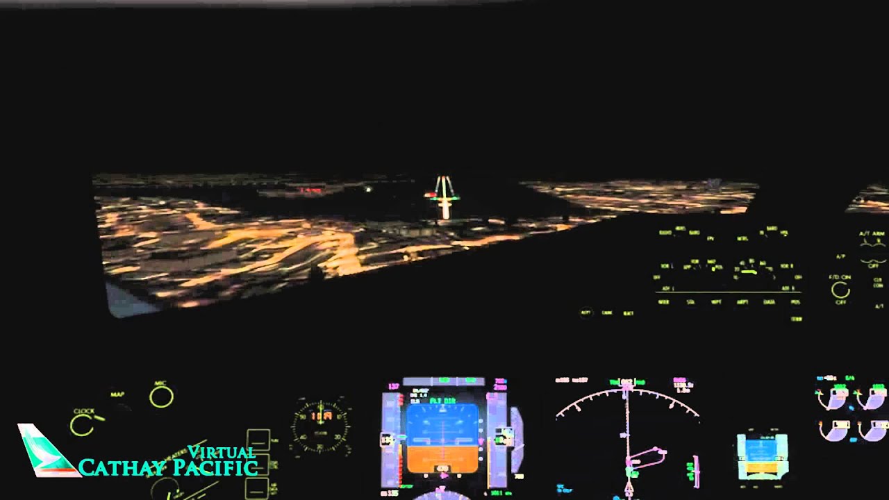 [HD FSX] 777 Cockpit Landing Manila - Cathay Pacific Virtual - YouTube