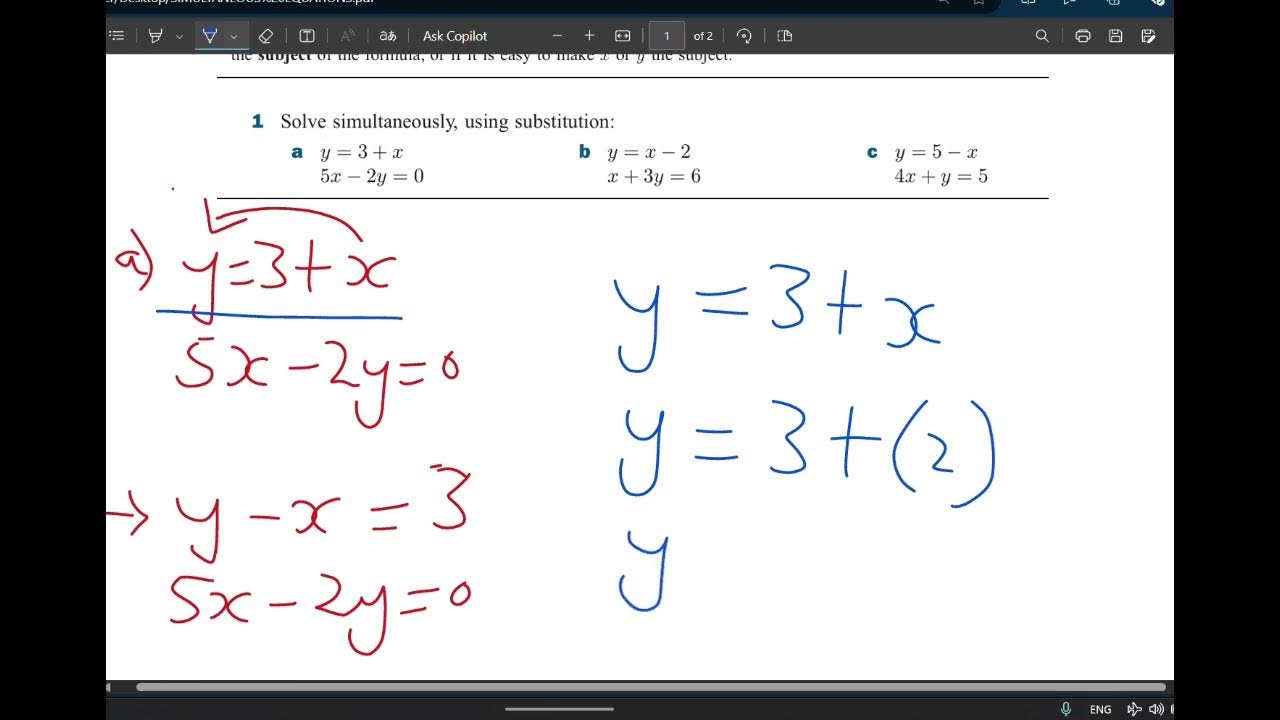 Simultaneous Equations IGCSE Mathematics - YouTube