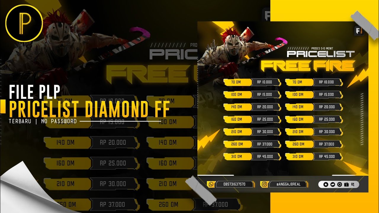DESAIN POSTER PRICE LIST DIAMOND FREE FIRE V2 || KEREN & SIMPEL - YouTube