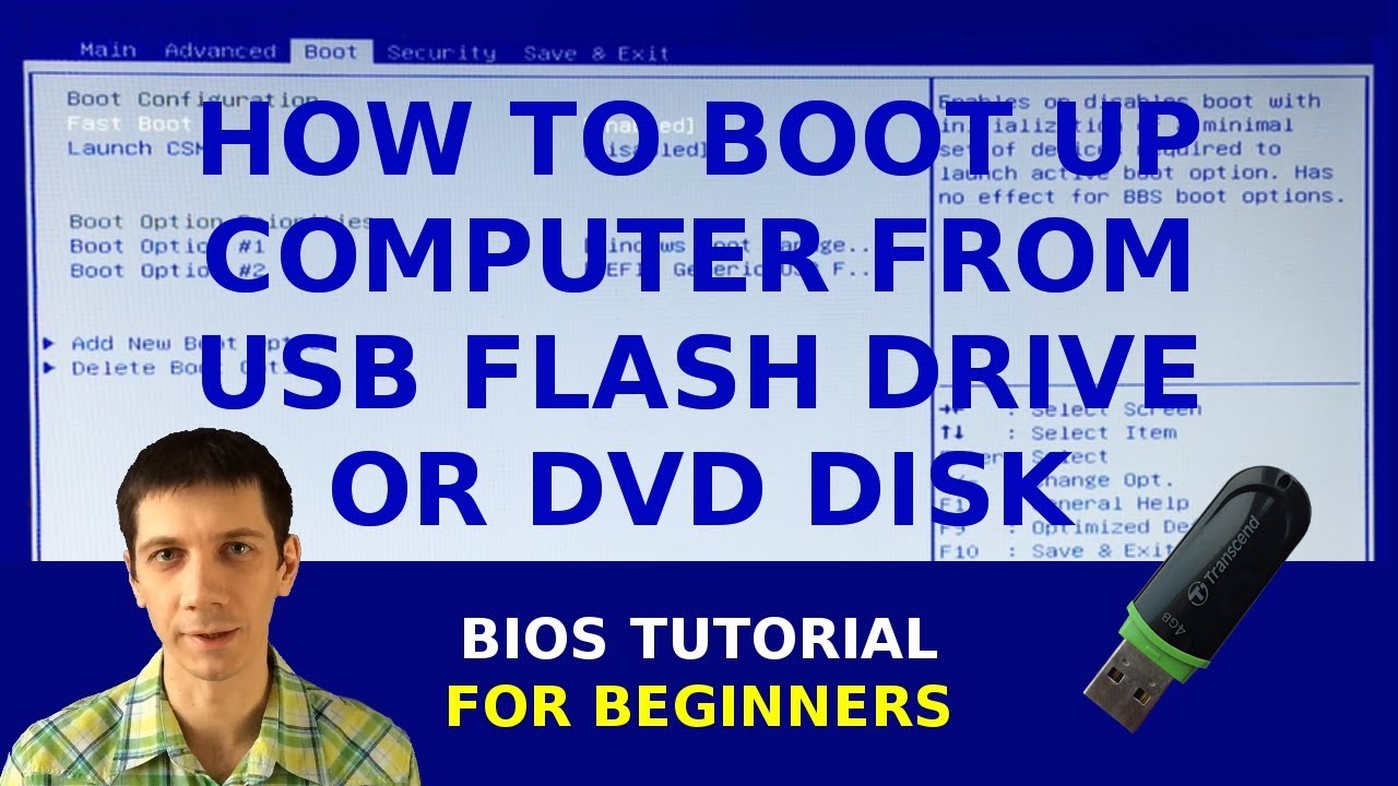 How To Boot Up Computer From USB Flash Drive or DVD (set up UEFI BIOS ...
